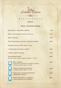 Menu pl 1 - Restauracja Mazury - Łabędzi Ostrów – Giżycko